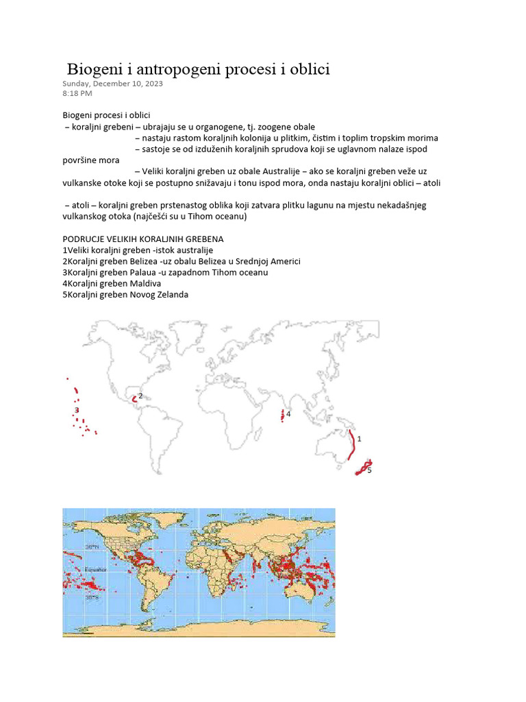 Biogeni I Antropogeni Procesi I Oblici | PDF