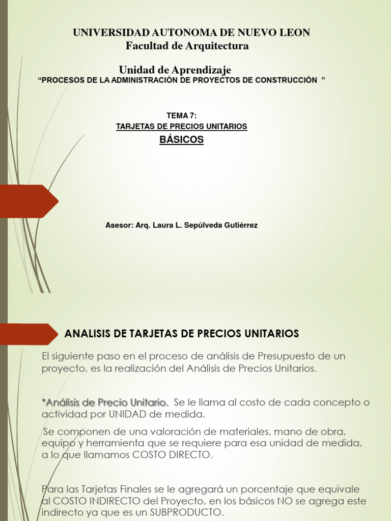 Tema 7. Analisis de Precios Unitarios - Básicos | PDF | Economias