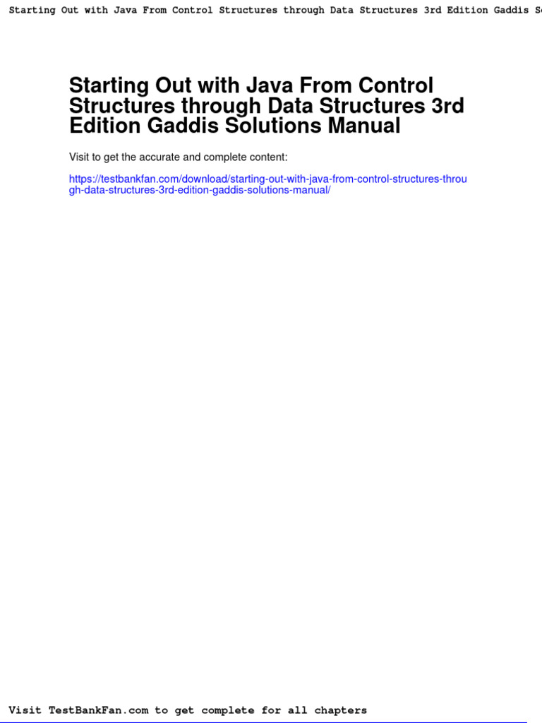 Dwnload Full Starting Out With Java From Control Structures Through Data Structures 3rd Edition