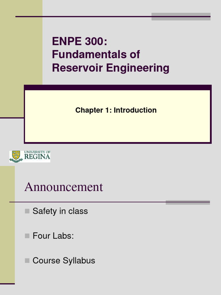 Chapter 1 Slides | PDF | Petroleum Reservoir | Engineering