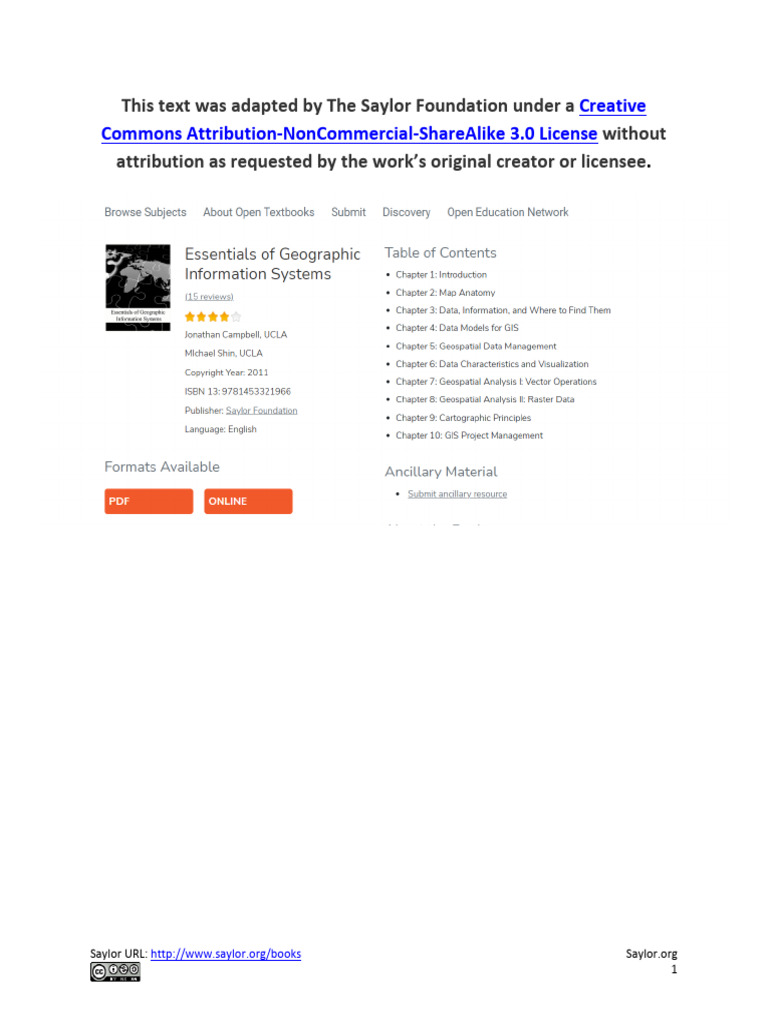 Essentials of Geographic Information Systems | PDF | Geographic ...