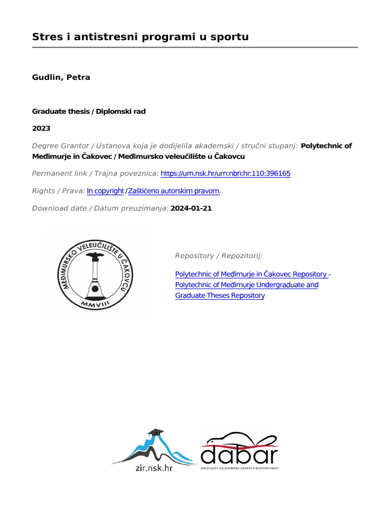 Stres I Antistresni Programi U Sportu | PDF