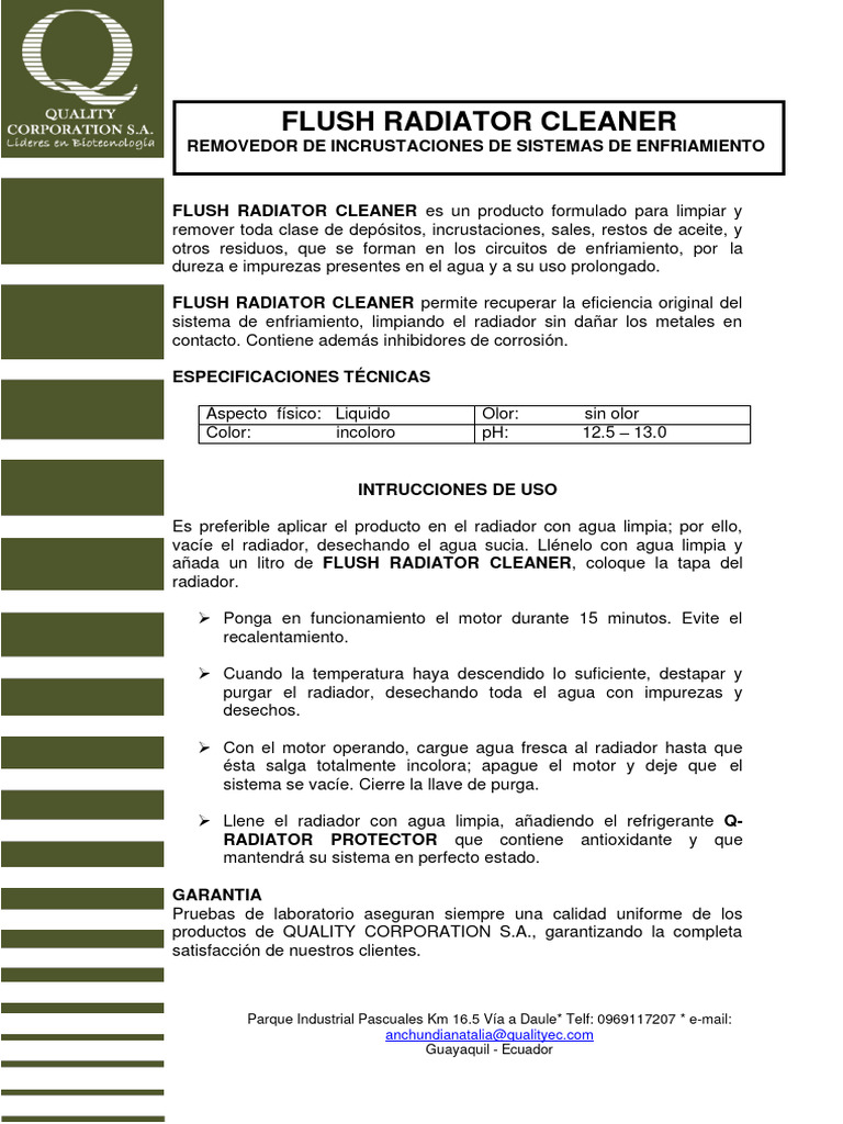 FLUSH Radiator Cleaner | PDF