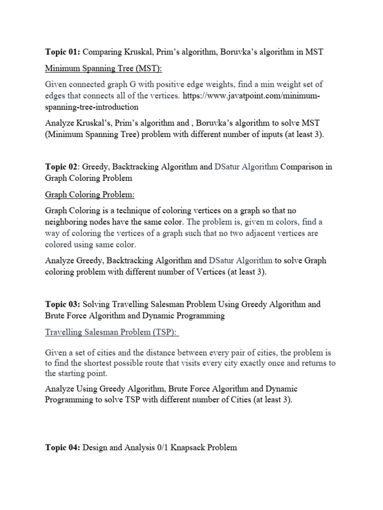 CSE373 Project Topics | PDF | Theoretical Computer Science | Mathematics