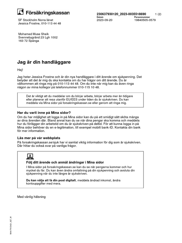 Meddelande 20230921 | PDF