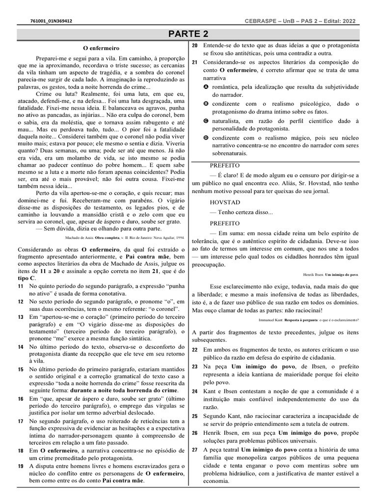 Simulado Pas 2 Unb | PDF