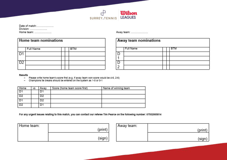 Wilson Leagues - Scorecard | PDF