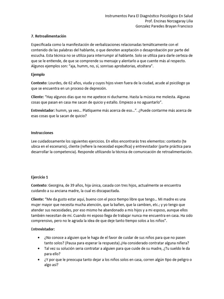 Ejercicios de Retroalimentación | PDF