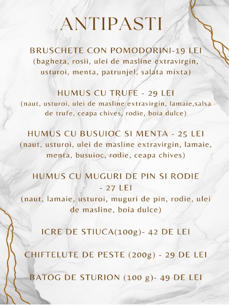 Meniu Intim 2023-1 | PDF