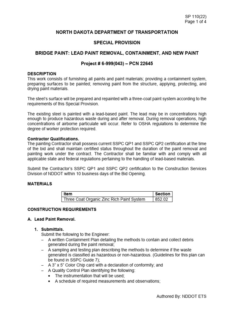 110 (22) - Bridge Paint Lead Paint Removal Containment and New Paint ...
