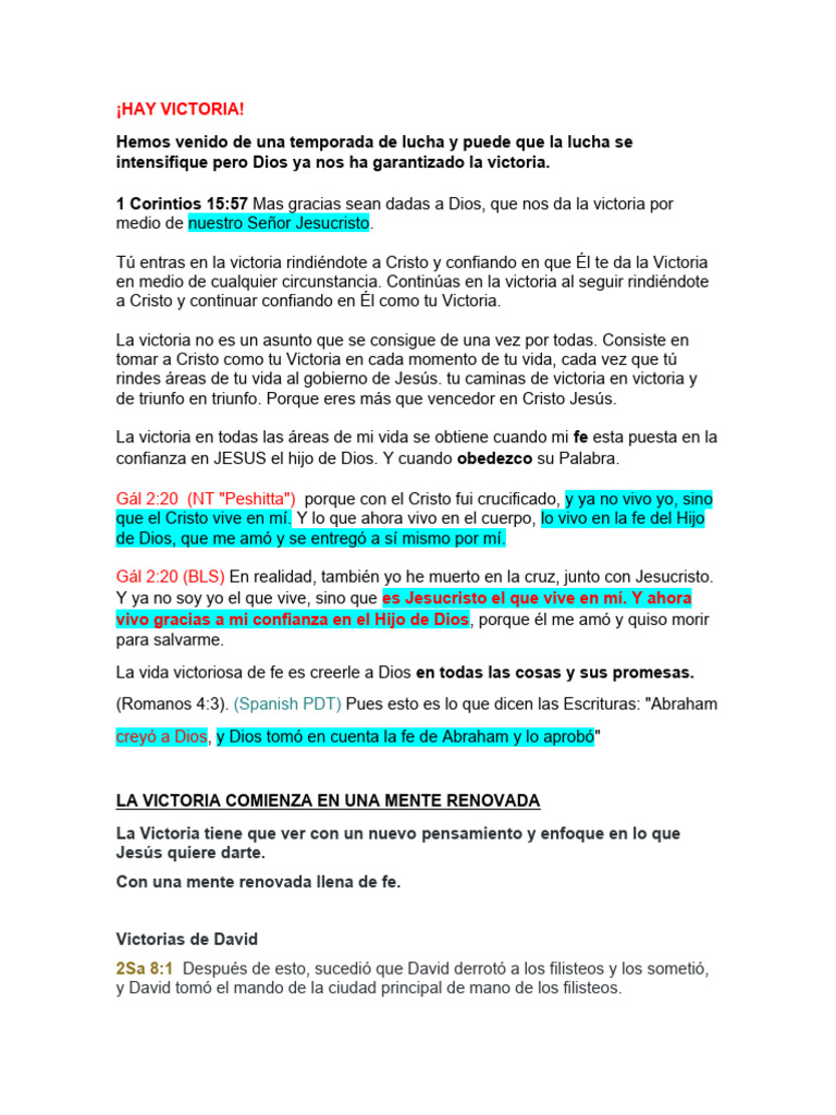 Fe y Victoria en Cristo Jesús | PDF | Cristo (título) | Fe