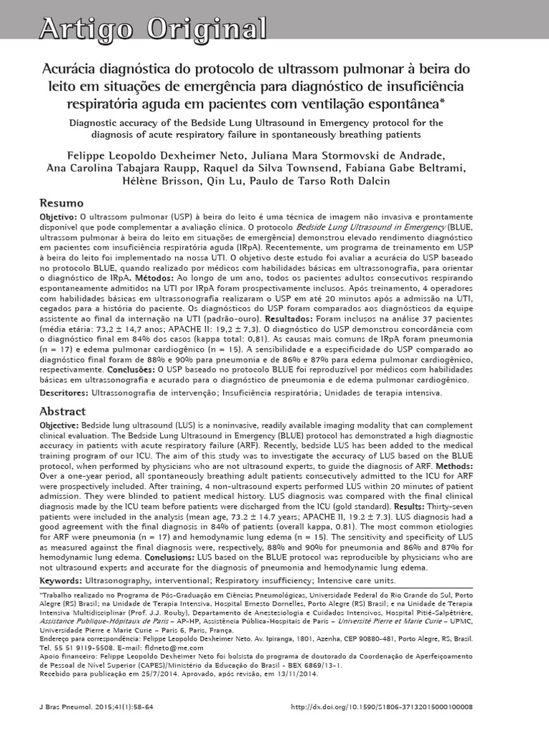 Protocolo Blue US jlq7mv | PDF | Unidade de Tratamento Intensivo (UTI ...