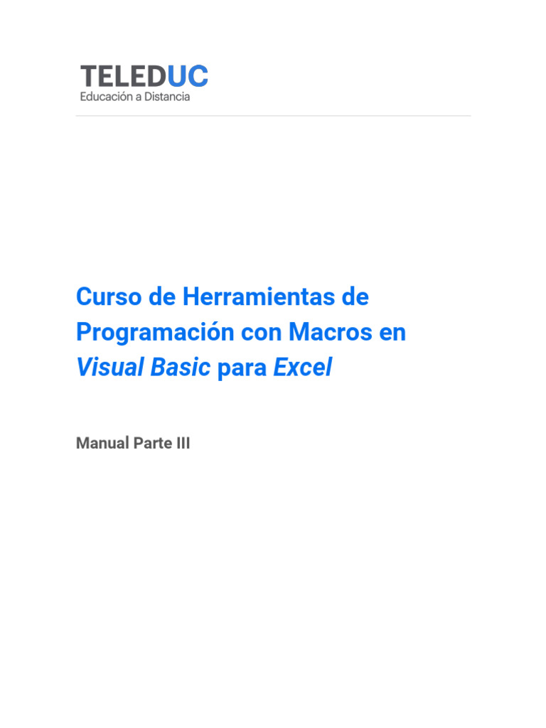 Manual M3 | PDF | Microsoft Excel | Macro (informática)