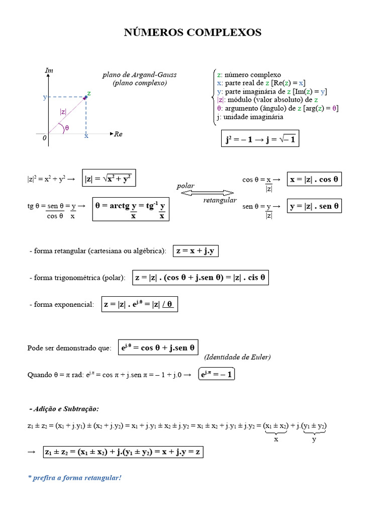 Números Complexos | PDF | Número complexo | Álgebra abstrata