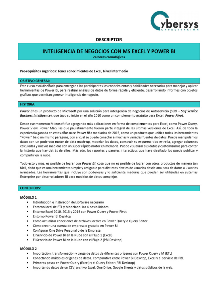 T - Intelligencia de Negocios Con Power BI - 24 Horas | PDF | Microsoft ...