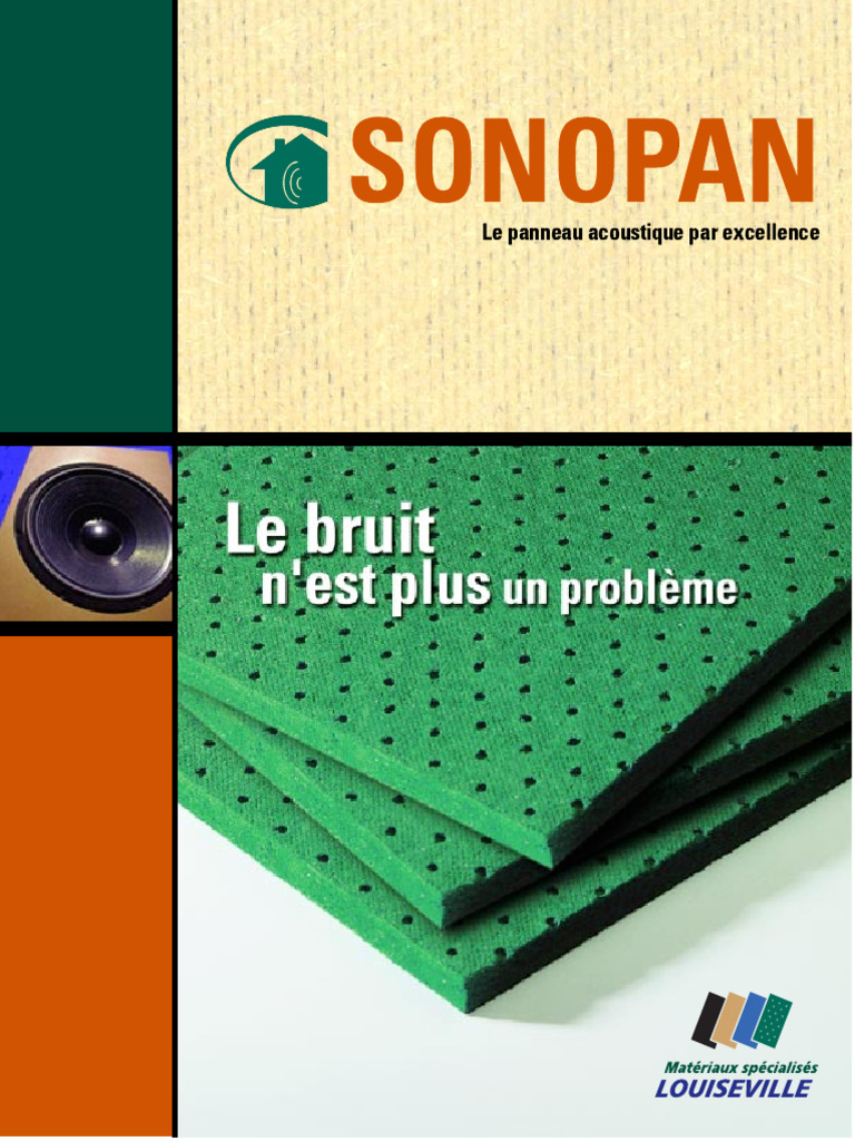 Panneaux SONOPAN : Isolation Acoustique Efficace | PDF | Décibel | Mur