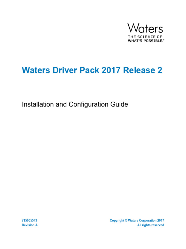 Waters DP 2017 R2 Installation and Configuration Guide 715005543ra ...
