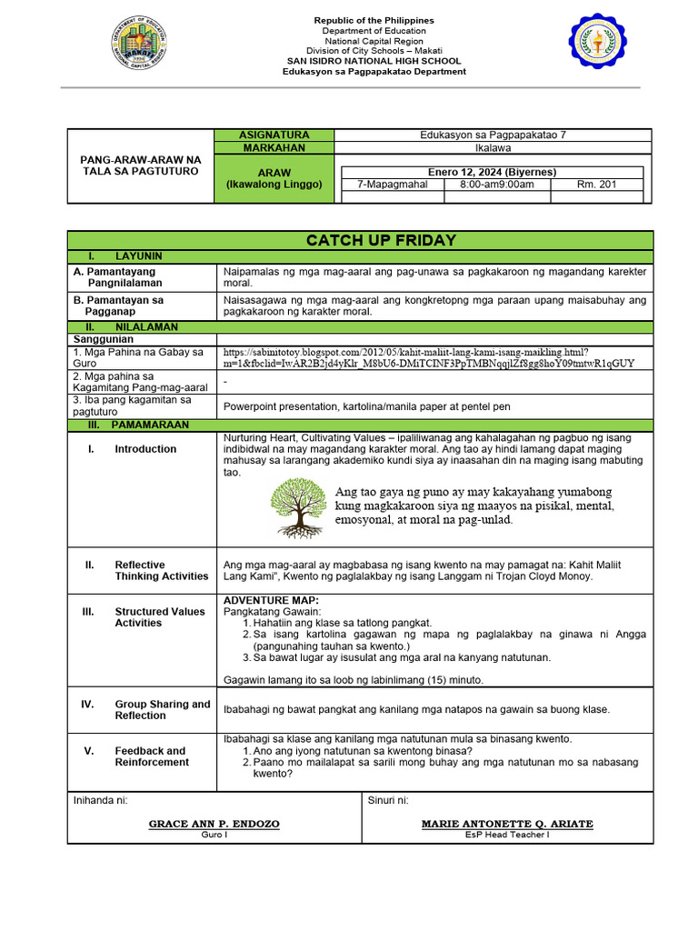 EsP Catch Up Friday DLL NO1 | PDF