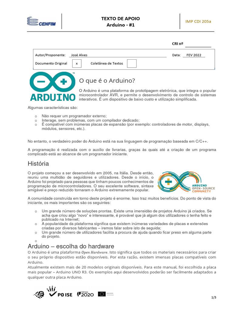 Manual Arduino 1 Pdf Arduino Informática