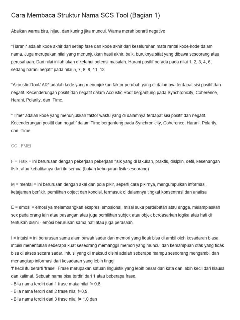Cara Membaca Struktur Nama Scs Tool Pdf