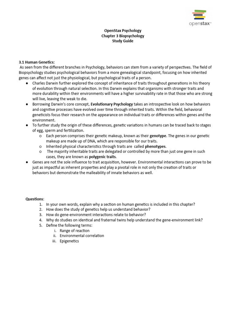 OpenStax Psychology2e LN03 | PDF | Neuron | Nervous System