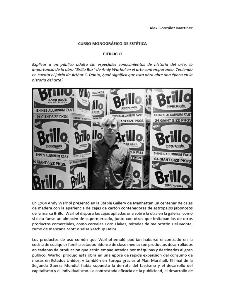 Brillo Box de Andy Warhol - Por Alex González | PDF | Andy Warhol | Teoría