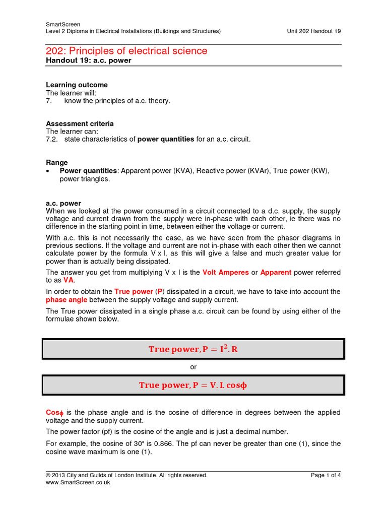 2365 02 l2 202 Handout 19 | PDF | Ac Power | Quantity