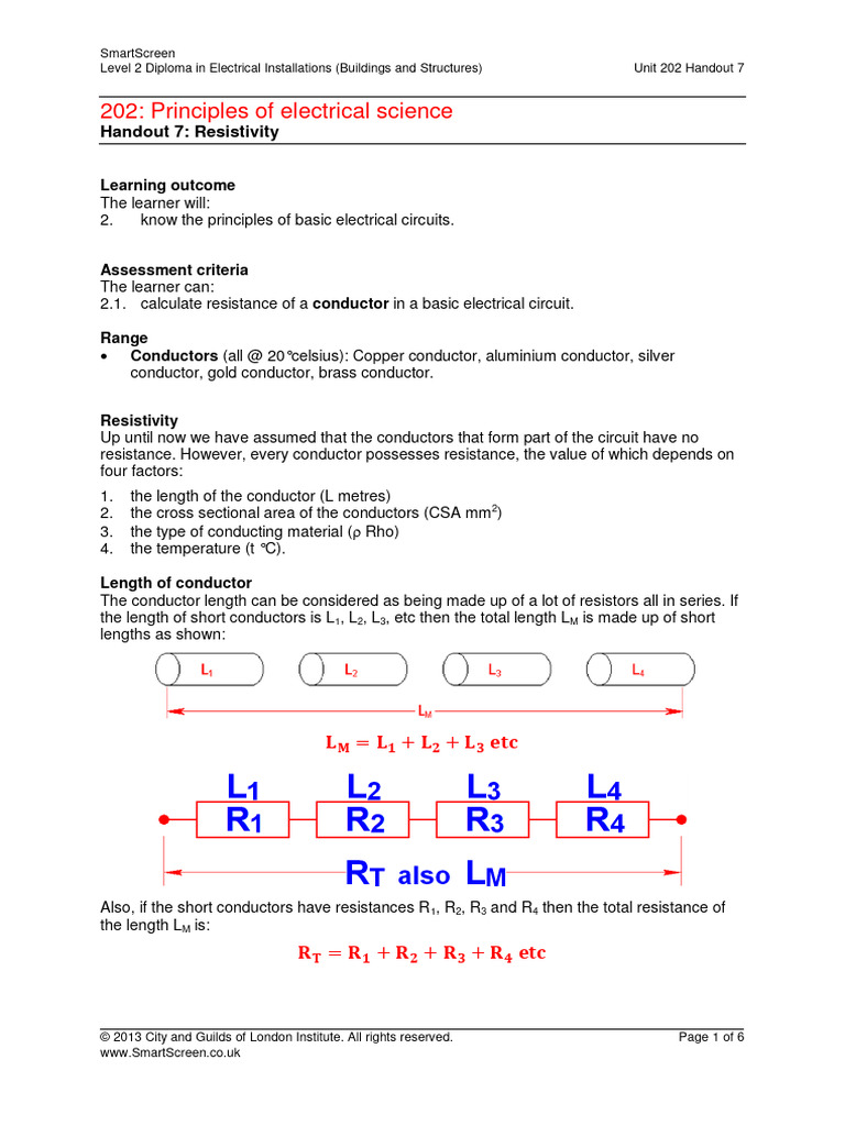 2365 02 l2 202 Handout 7 | PDF | Electrical Resistivity And Conductivity | Electrical Resistance ...
