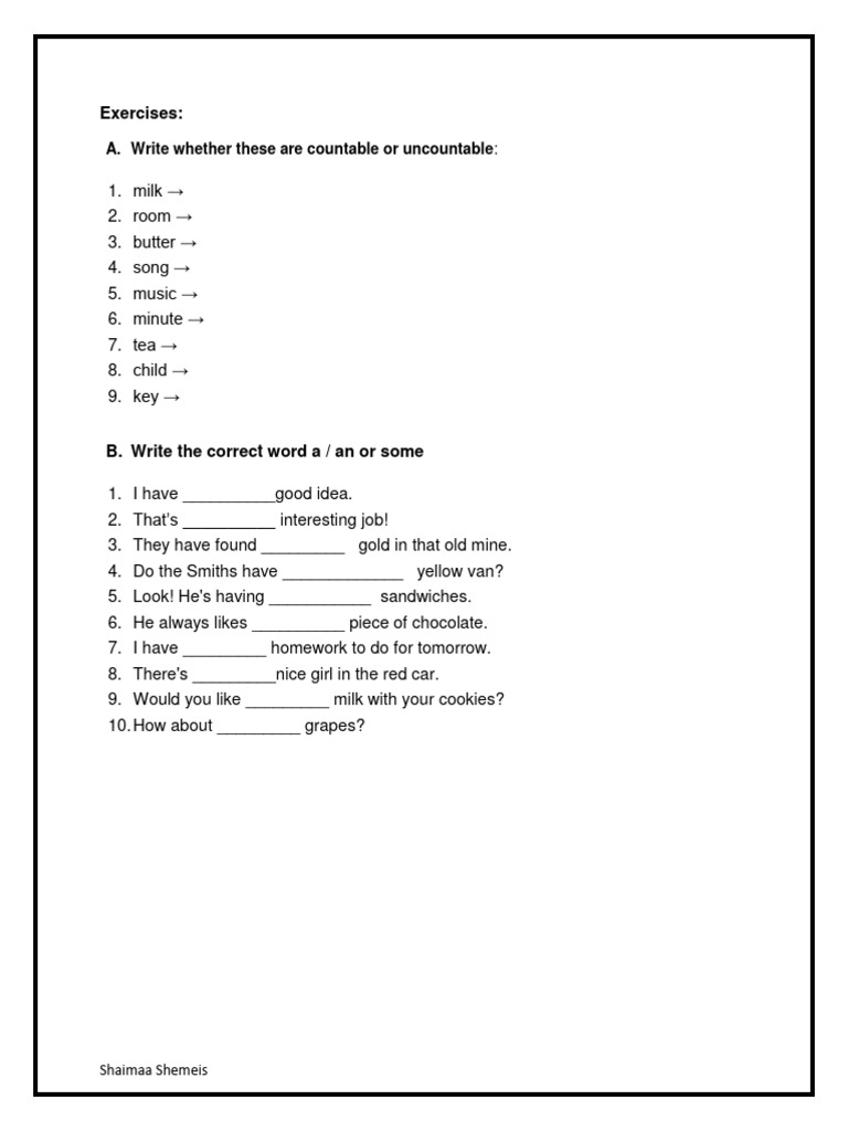 Countable vs Uncountable Exercises | PDF