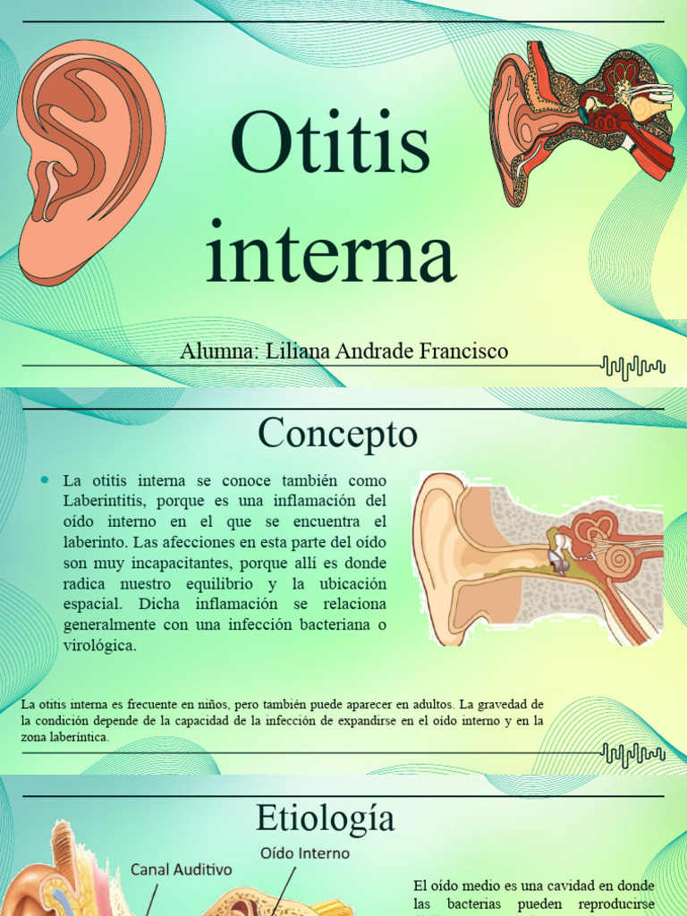 Síntomas y tratamiento de otitis interna | PDF | Oído | Infección