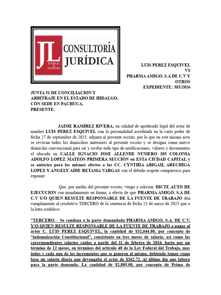 Ejecución de Sentencia Laboral | PDF | Gobierno