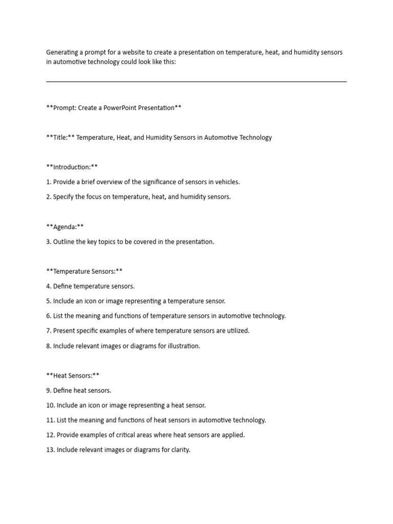 Automotive Sensor Tech Presentation | PDF | Sensor | Humidity