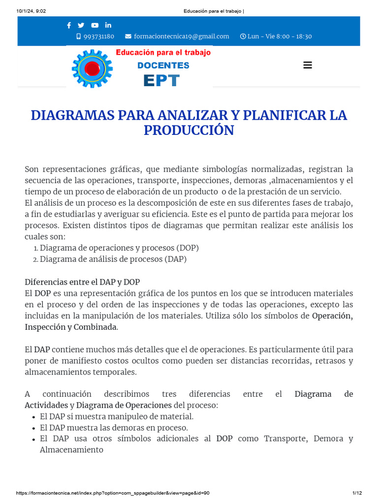 Diagramas DOP y DAP para Procesos | PDF