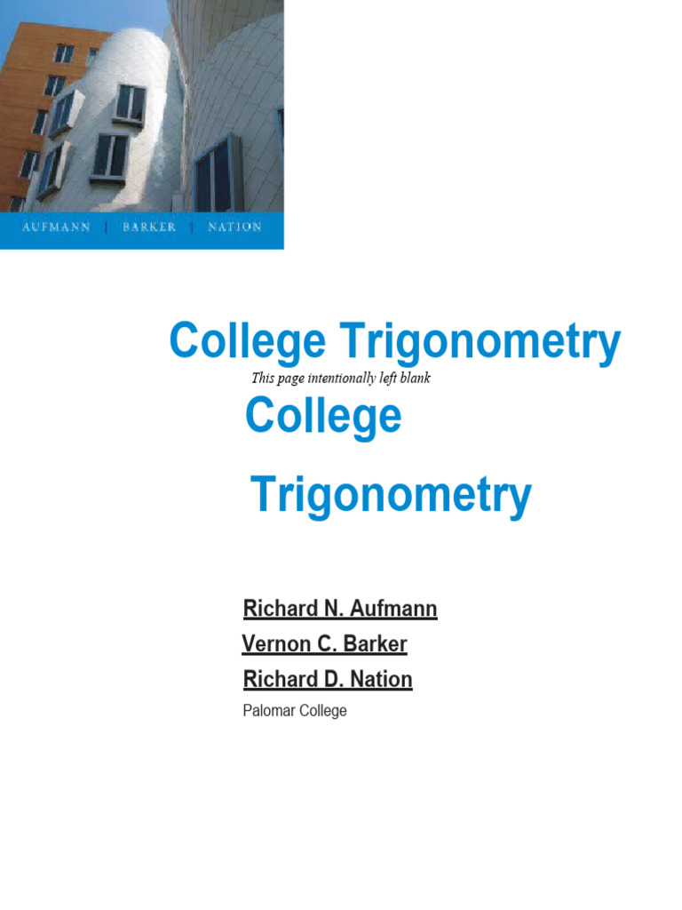 College Trigonometry, Sixth Edition (PDFDrive) | PDF | Trigonometric ...