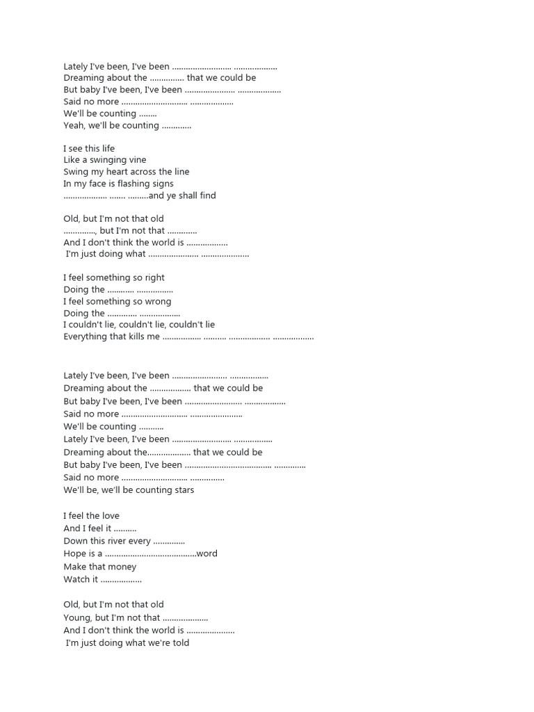 Counting Stars - One Republic | PDF