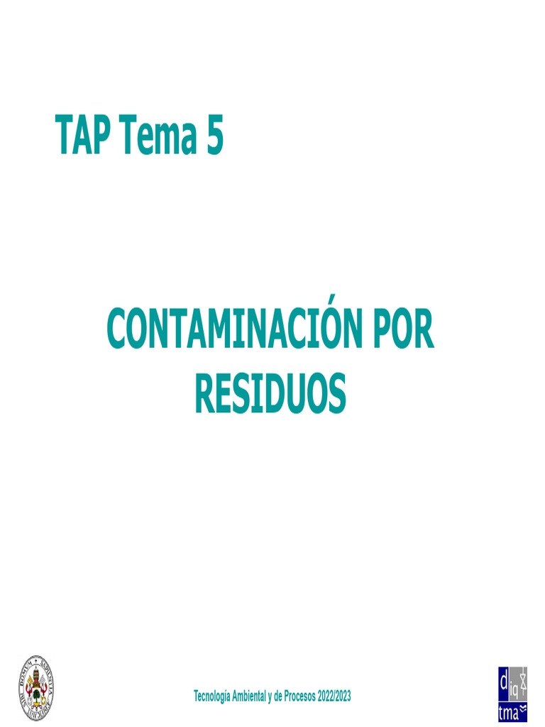 TAP Tema 5 22-23-IOI | PDF | Residuos | Gestión de residuos