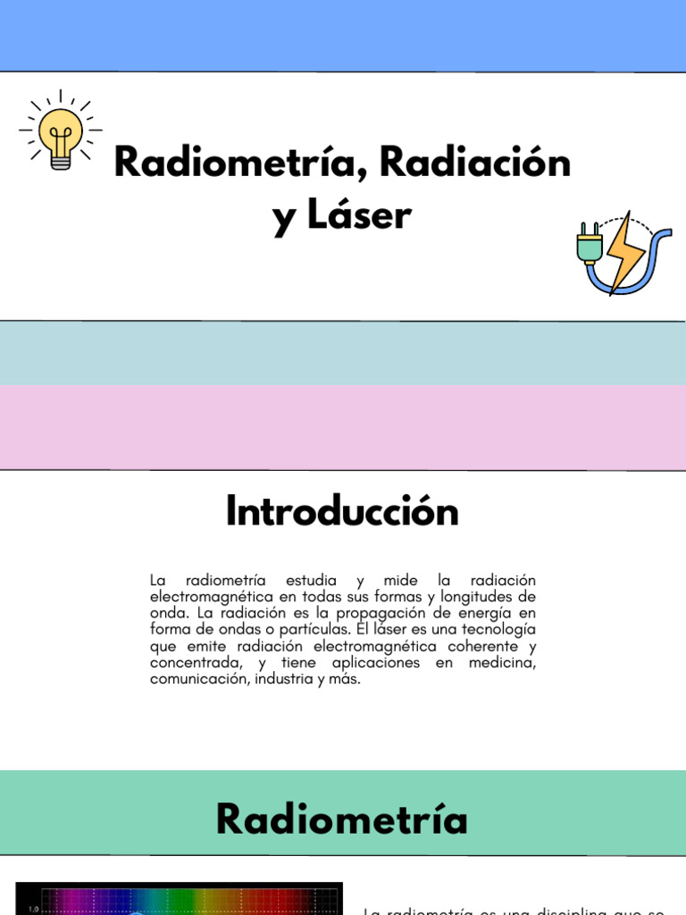 Radiometría, Radiación y Láser | PDF | Radiación electromagnética ...
