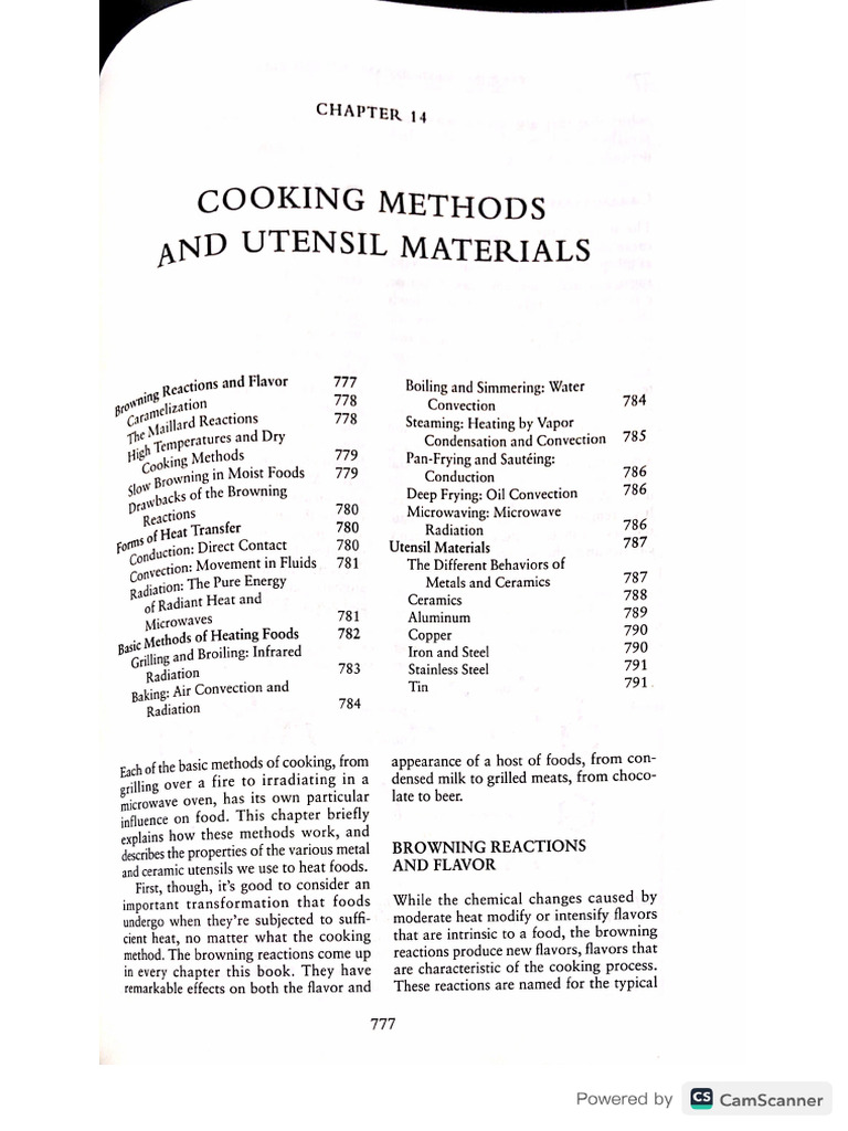 Cooking Methods and Utensil Materials | PDF