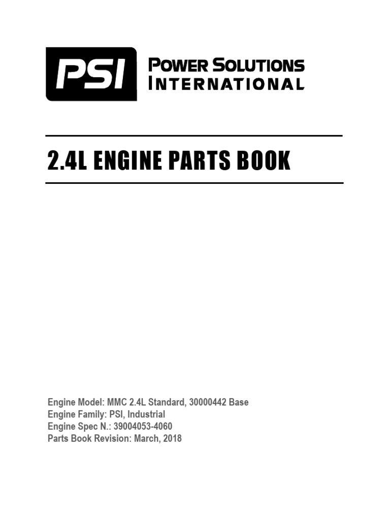 2.4L PSI Engine Parts Manual | PDF | Internal Combustion Engine | Vehicles