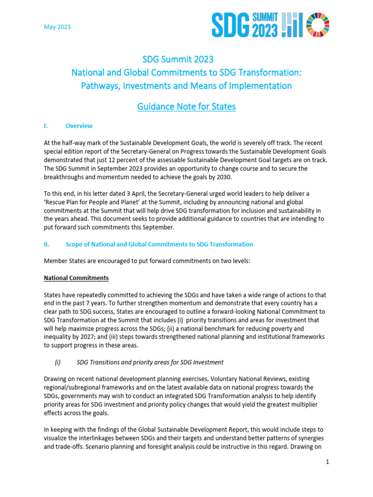 Guidance Note On National Commitments | PDF | Renewable Energy ...