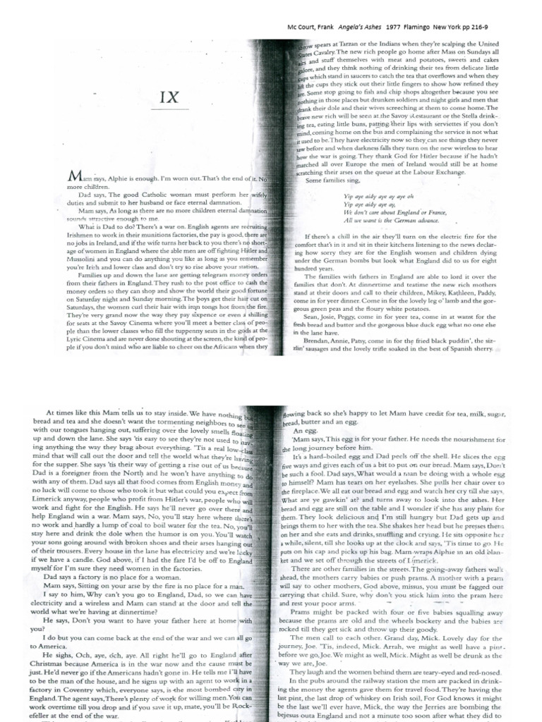 Angela S Ashes | PDF