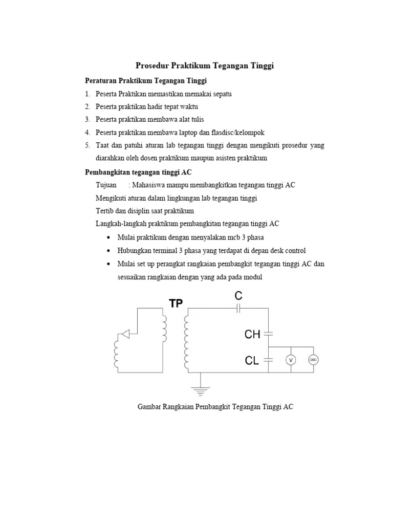 Modul Praktikum Tegangan Tinggi | PDF