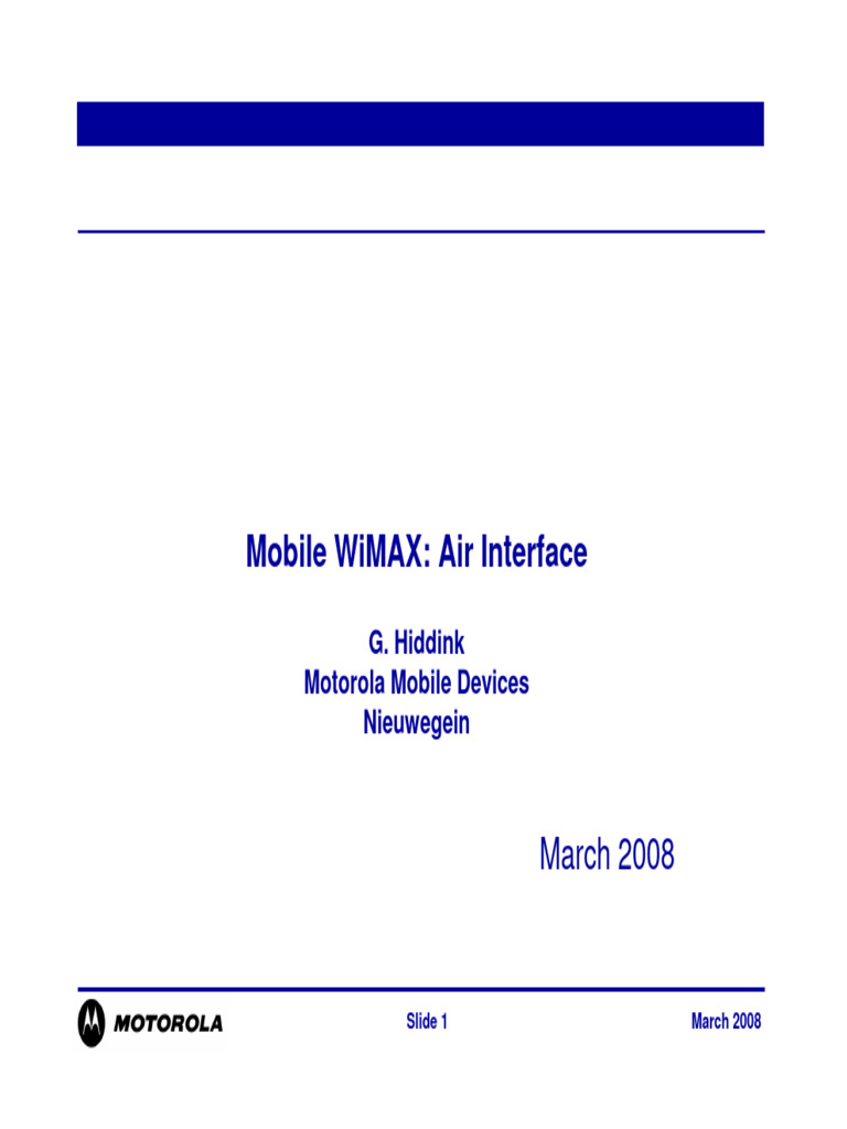 Mobile WiMAX | PDF | Wi Max | Orthogonal Frequency Division Multiplexing