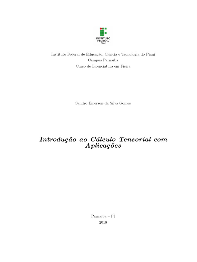 Introdução Ao Cálculo Tensorial | PDF | Tensor | Espaço vetorial