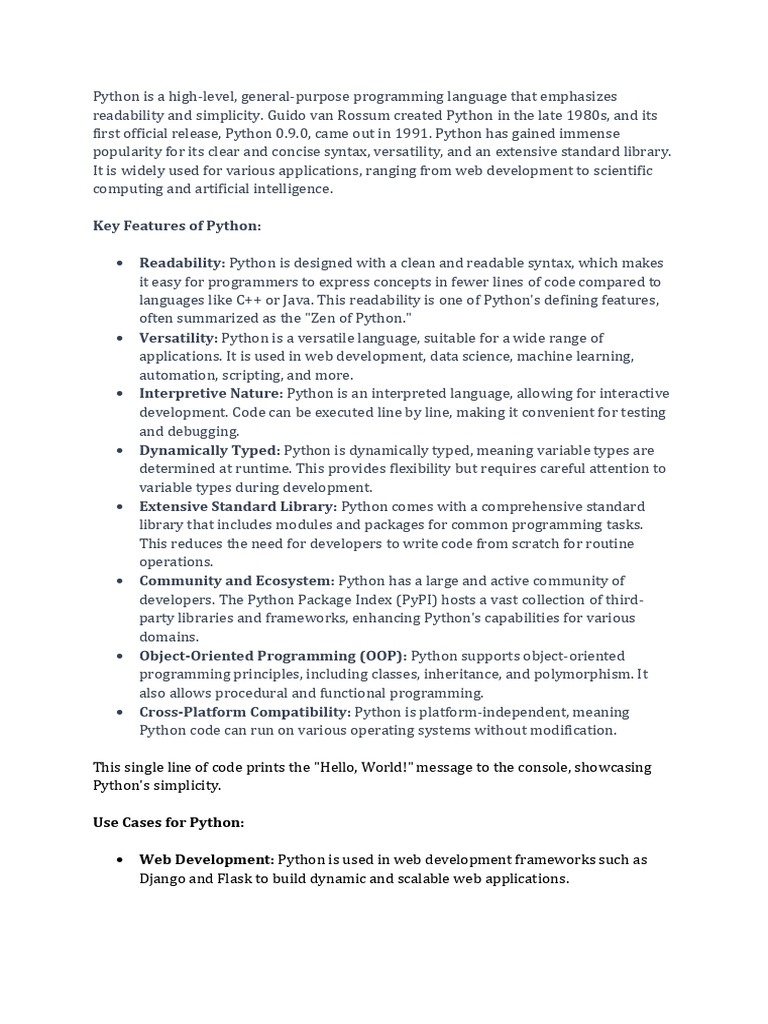 Intro To Python | PDF | Python (Programming Language) | Computer Programming