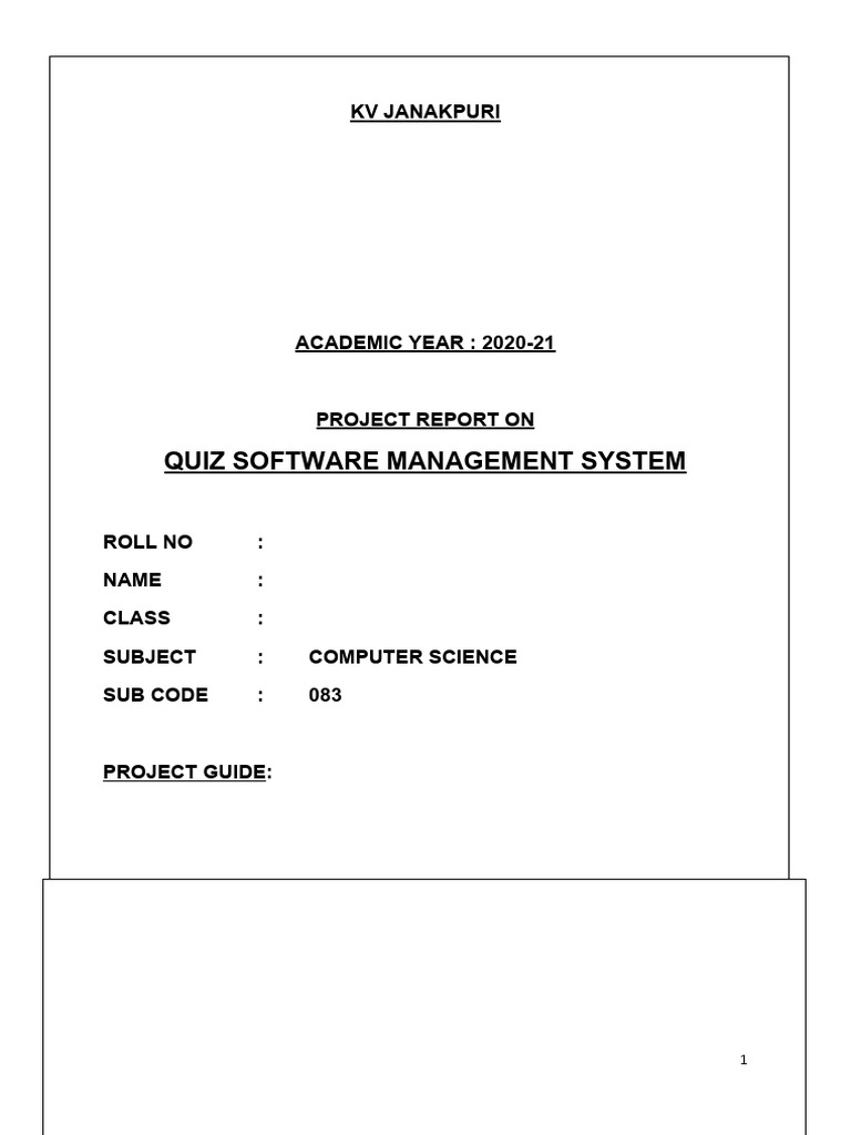 Documentation Quiz Software Management System Pdf Software Testing
