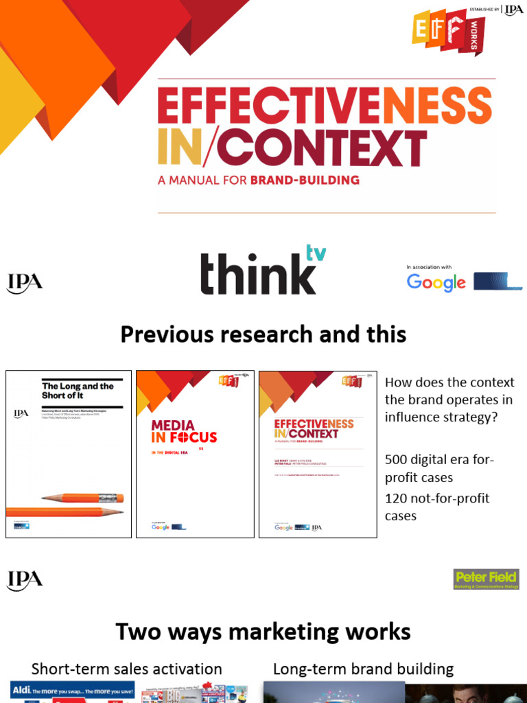 Peter Field Effectiveness in Context Presentation | PDF | Brand | Economies