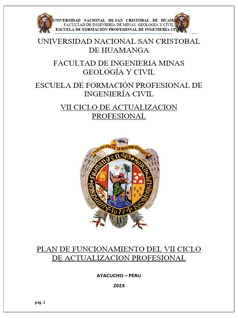 Plan de Funcionamiento Del Vii Ciclo de Actualizacion de Ingenieria ... Plan de Funcionamiento Del Vii Ciclo de Actualizacion de Ingenieria ...