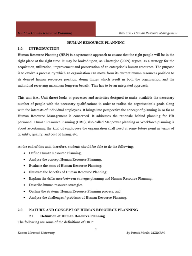 2 Human Resource Planning | PDF | Human Resource Management | Human Resources