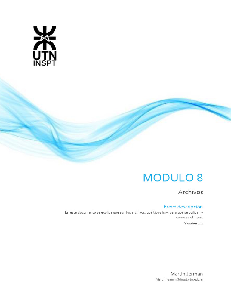 Modulo 8 - Archivos | PDF | Archivo de computadora | Puntero (Programación de computadora)